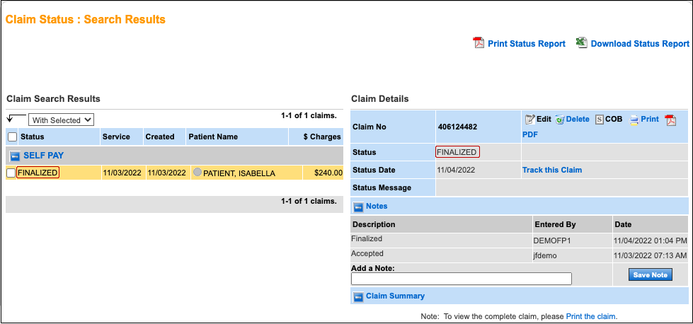 Manage Claims