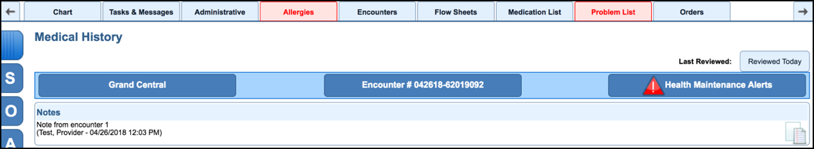 Encounter-Level and Chart-Level Notes