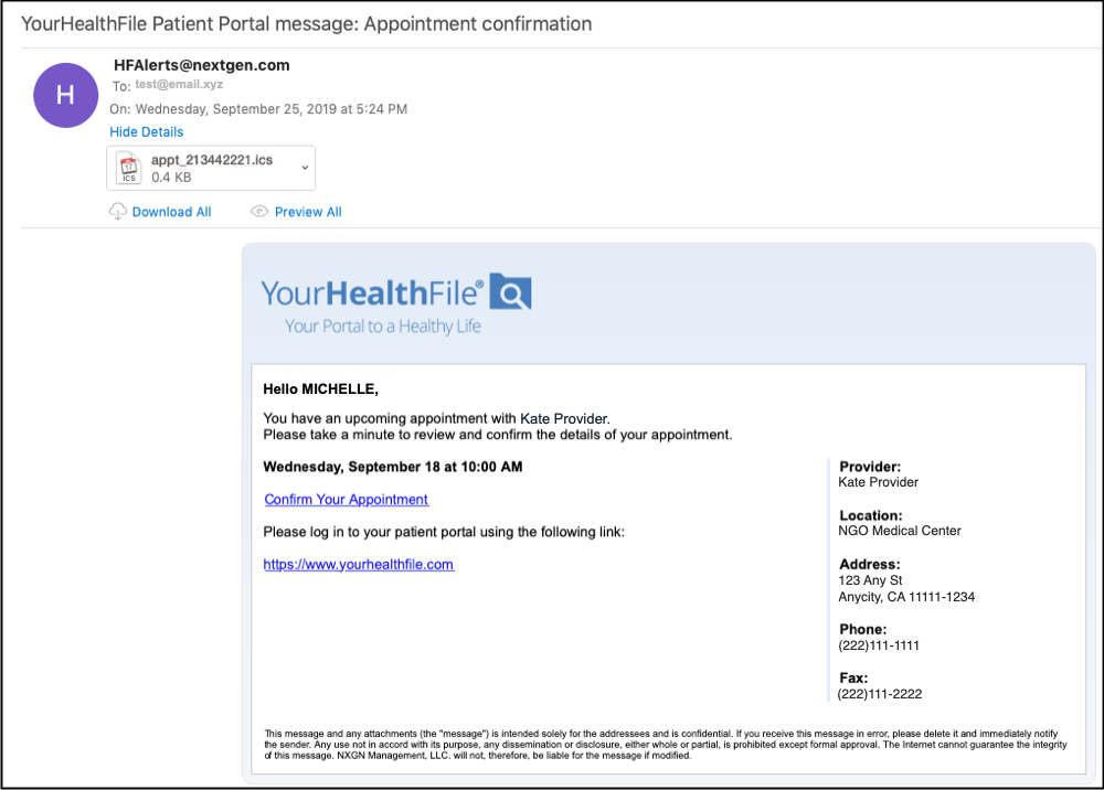 Set Up Appointment Confirmations