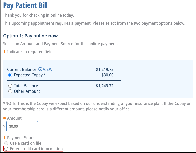 NextGen Office Patient Portal Credit Card Payments