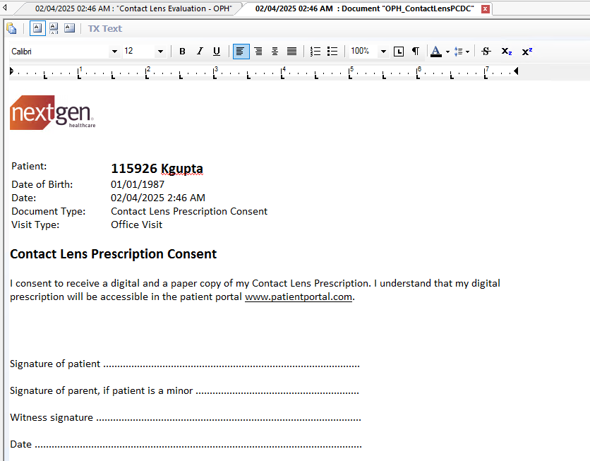 Adding Provider Signature in document- OPH Suite 2023.1